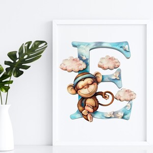 Watercolor Monkey Alphabet, Letters Png, Alphabet Png, Instant Download ...