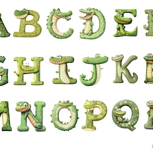 Alligator Alphabet Clipart - Fun Crocodile Letters Png, Alphabet Png ...