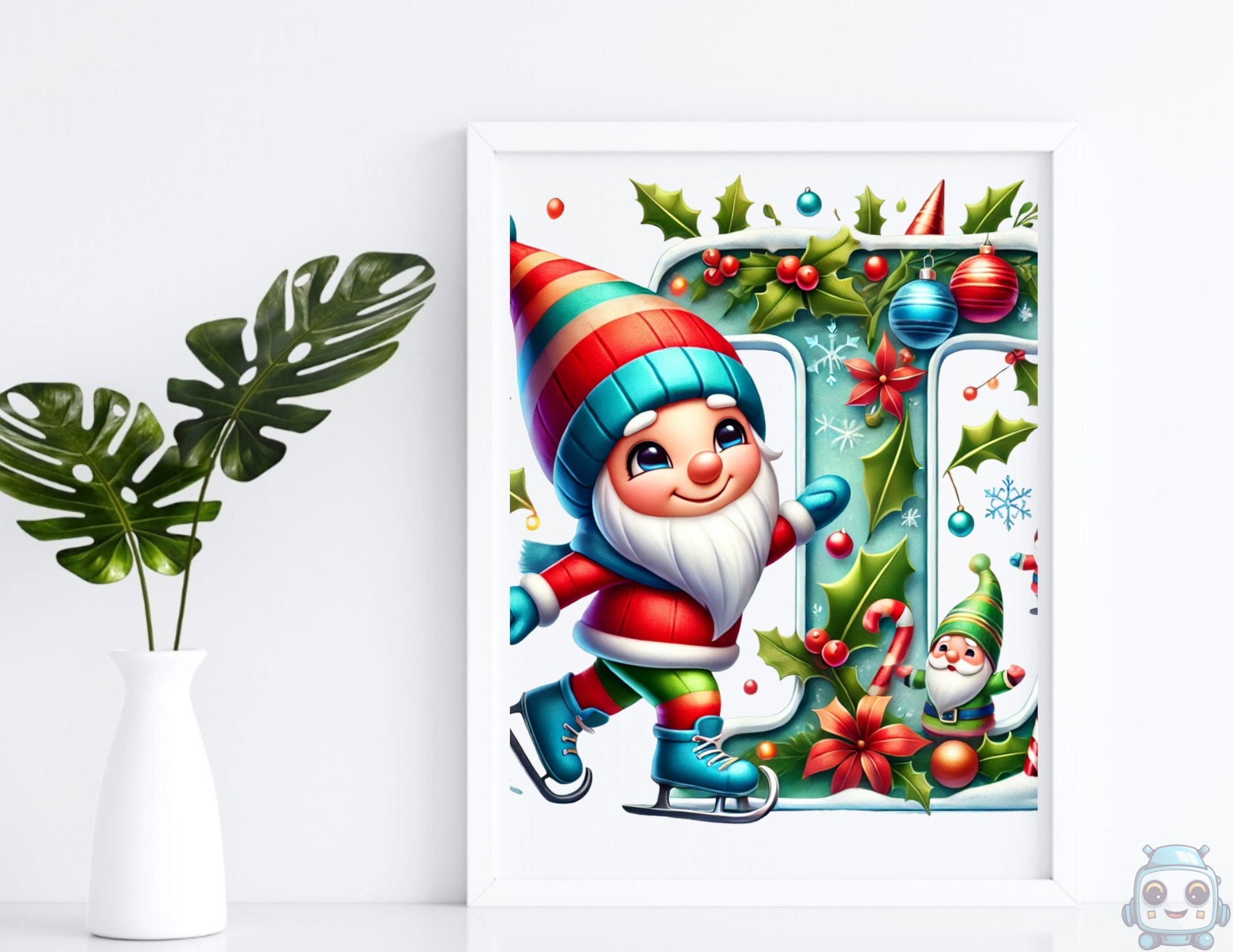 Cute Winter Gnome Alphabet Watercolor Clipart, Christmas Clipart, PNG ...
