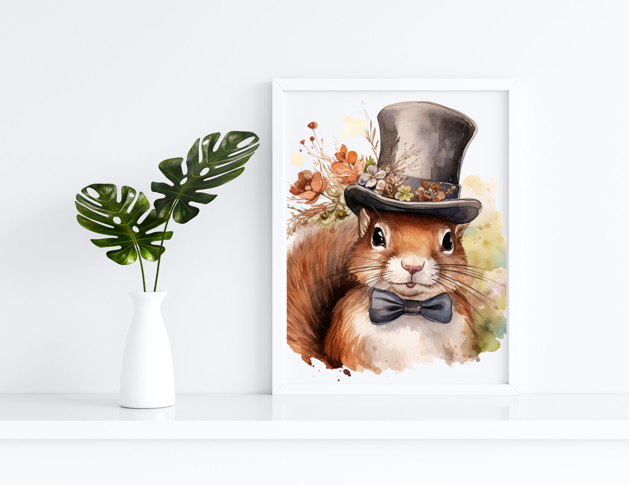 Watercolor Squirrels Clipart, PNG Digital Files on Transparent ...