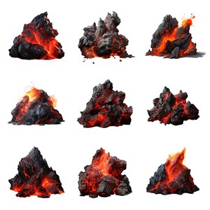 Lava Rocks Clipart, PNG Digital Files on Transparent Background ...