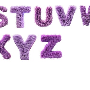 Purple Fluffy Alphabet, Transparent Background, High Quality, Clipart ...