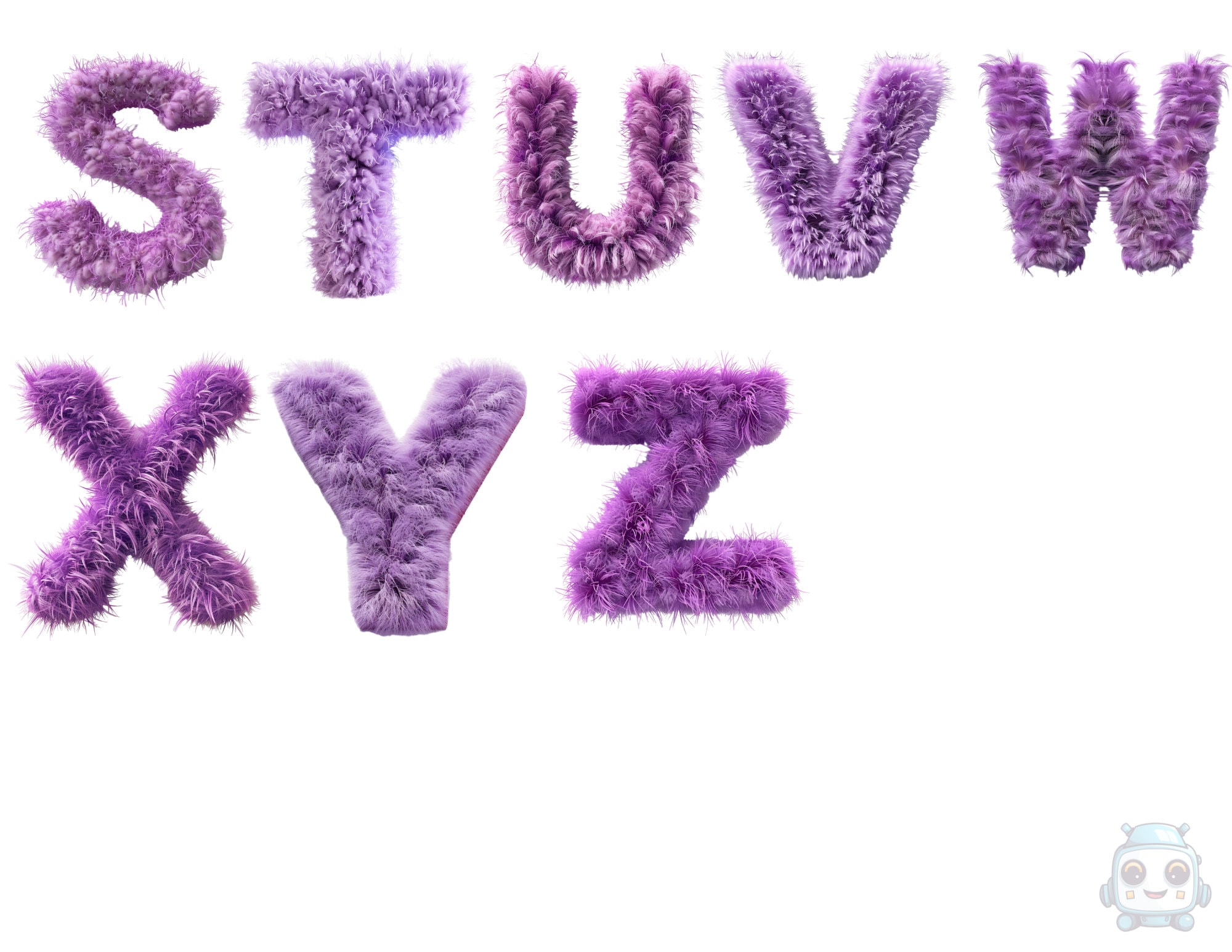 Purple Fluffy Alphabet, Transparent Background, High Quality, Clipart ...