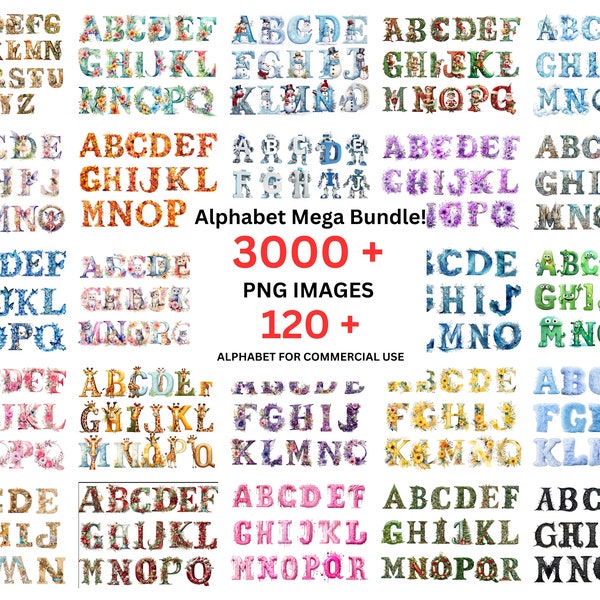 Digital Alphabet - Etsy