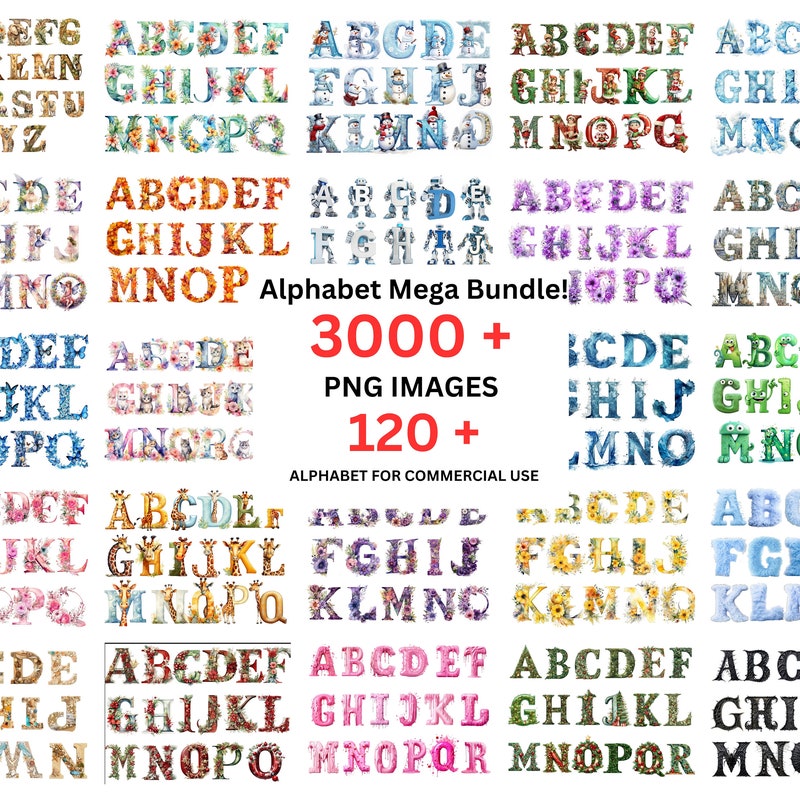 Digital Alphabet - Etsy