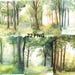 Watercolor Forest Digital Paper - 22 PNG Green Woodland Backgrounds ...