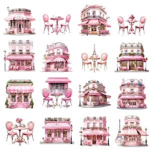 43 Watercolor Cafe in Paris Clipart, Paris, Cafe, PNG Individual Images ...