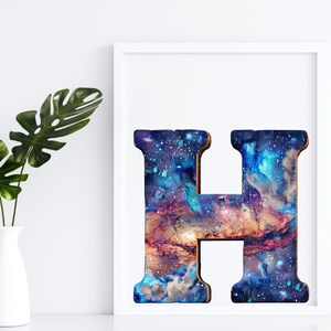 Watercolor Milky Way Alphabet Clipart, Universe, PNG Individual Images ...