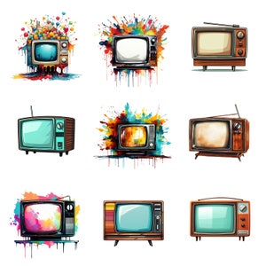 Television Clipart, Tvs Clipart, PNG Digital Files on Transparent ...