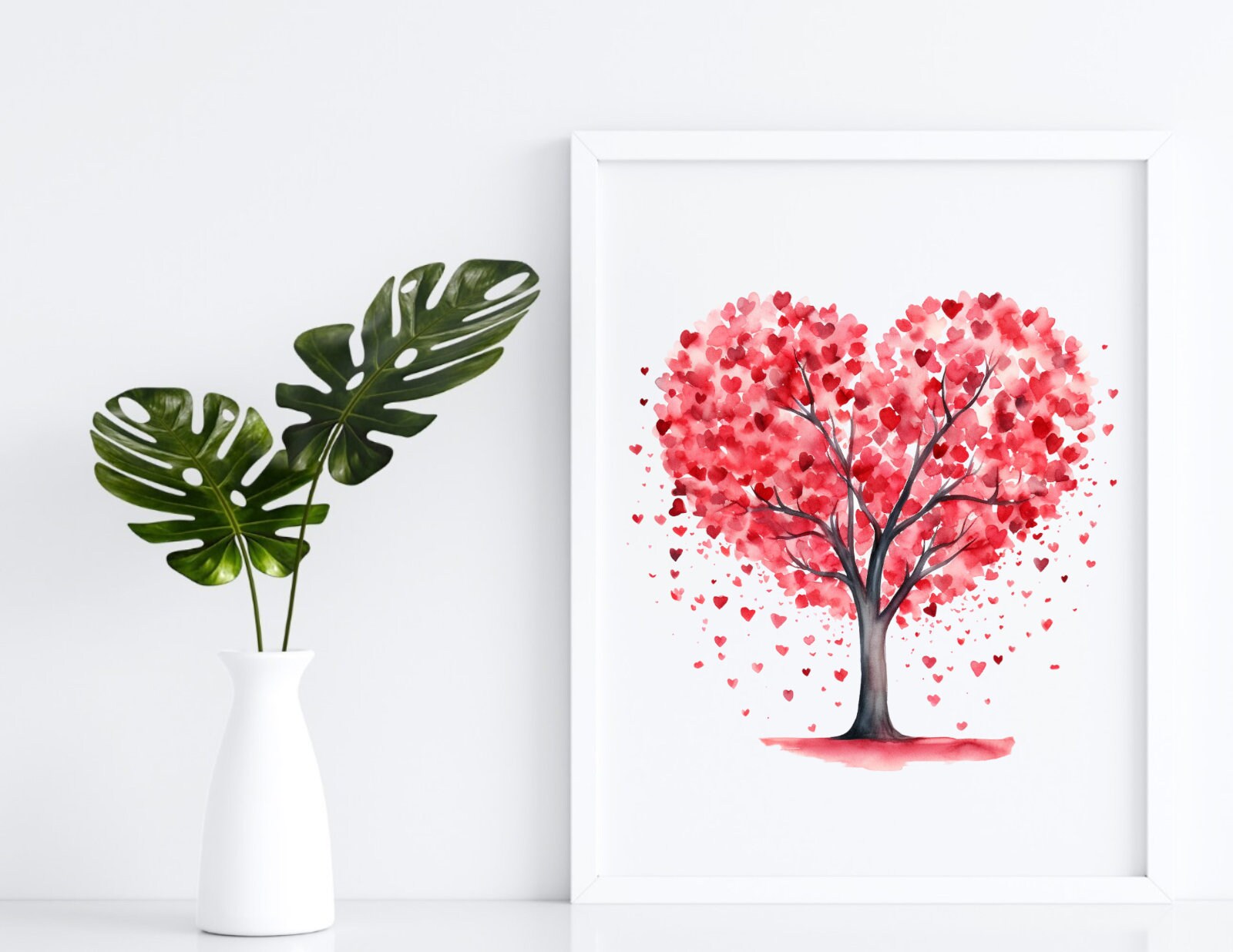 Watercolor Love Tree, Valentine's Day, Clip Art Graphics in PNG for ...