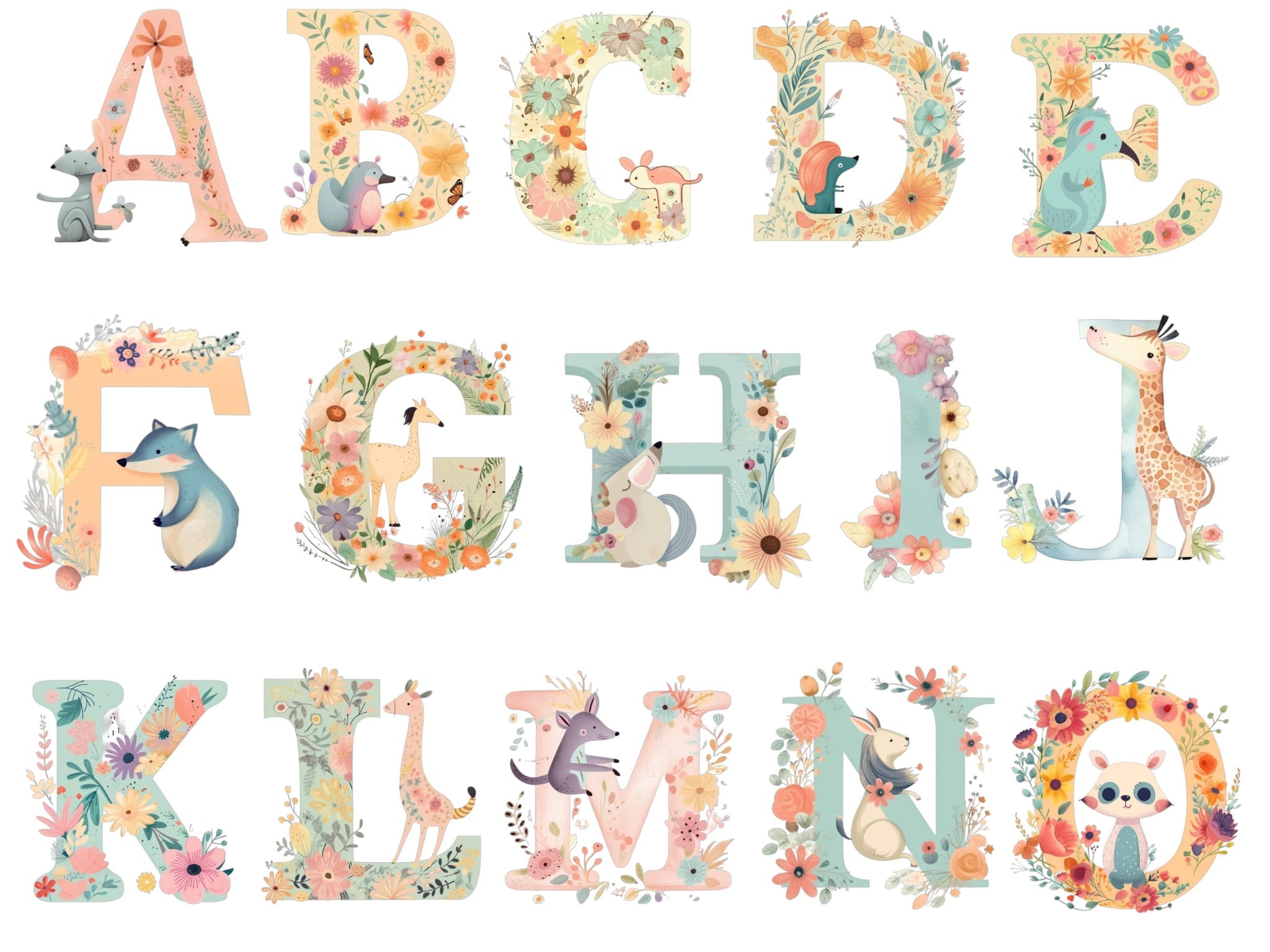 Kids Alphabet Clipart Transparent Background High Quality - Etsy