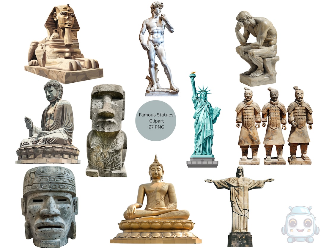 Famous Statues Clipart, PNG Individual Images on Transparent Background ...