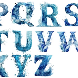 Ocean Alphabet Clipart, Transparent Background, High Quality, Clipart ...