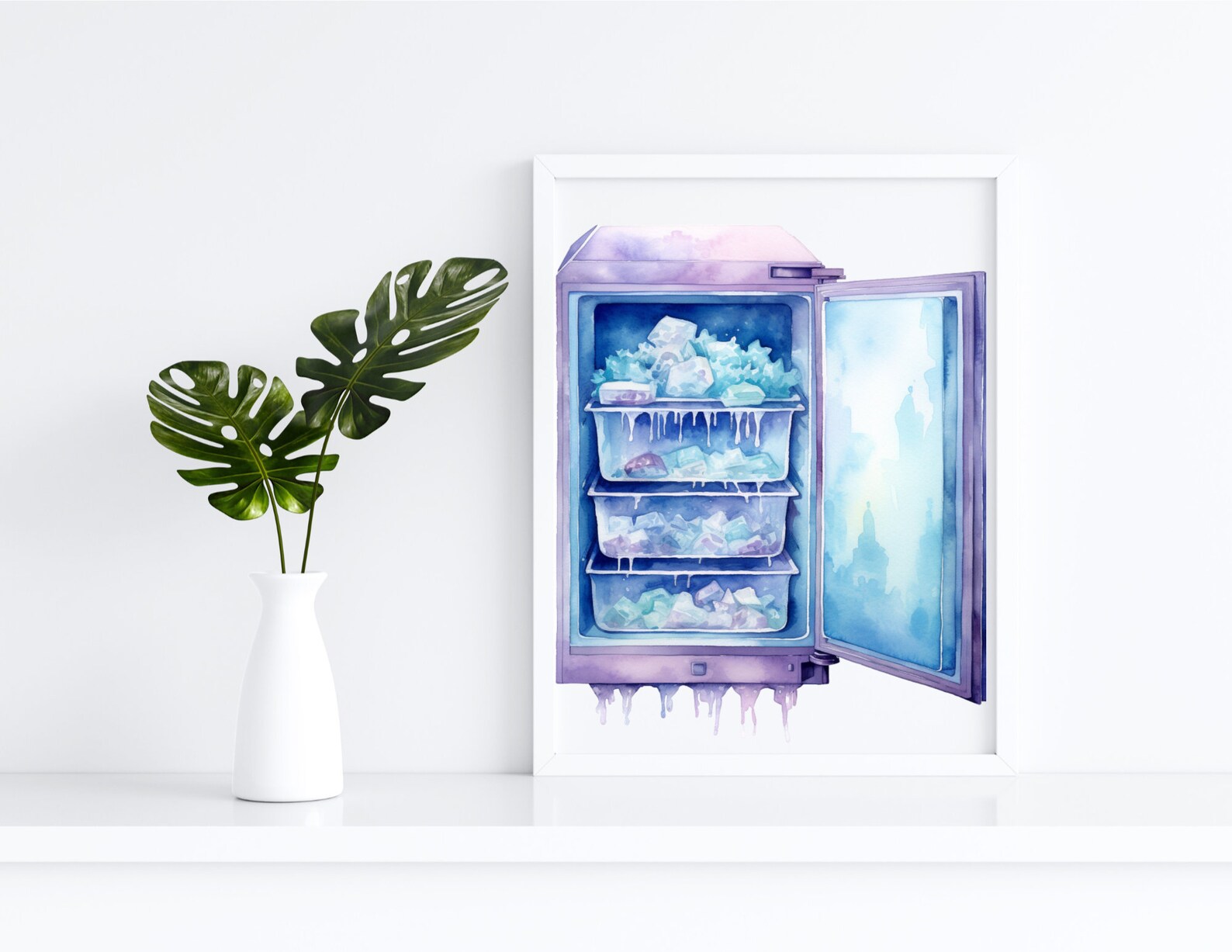 Watercolor Freezers and Freeze Boxes Clipart, PNG Digital Files on ...