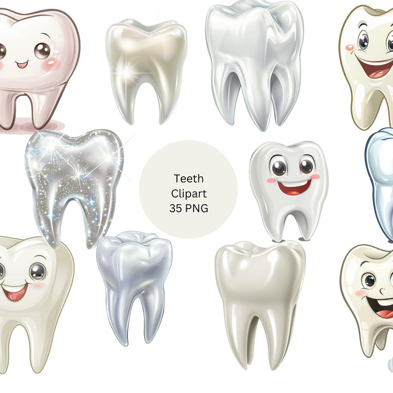 Cute Tooth Clipart - Etsy