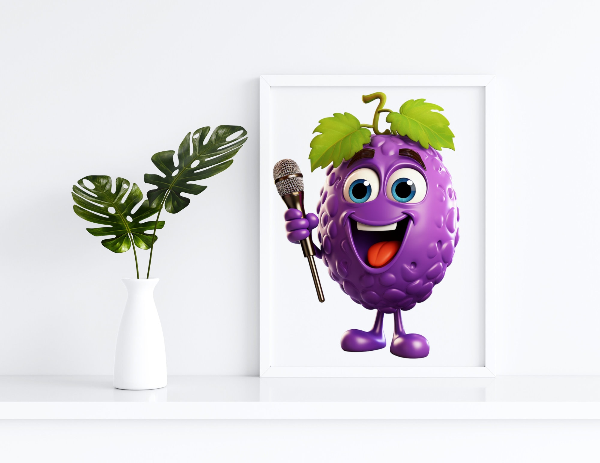 Watercolor Singing Fruits Clipart PNG Digital Files on a - Etsy