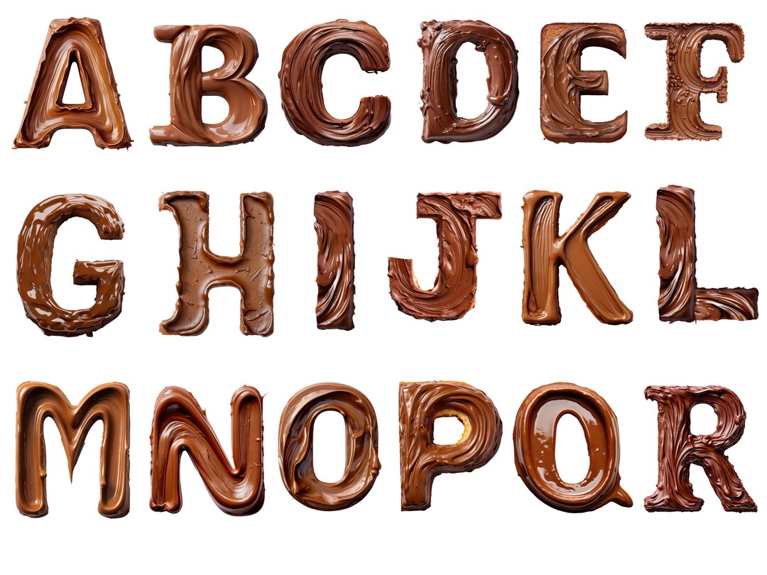 Chocolate Cream Alphabet, Letters Png, Alphabet Png, Instant Download ...