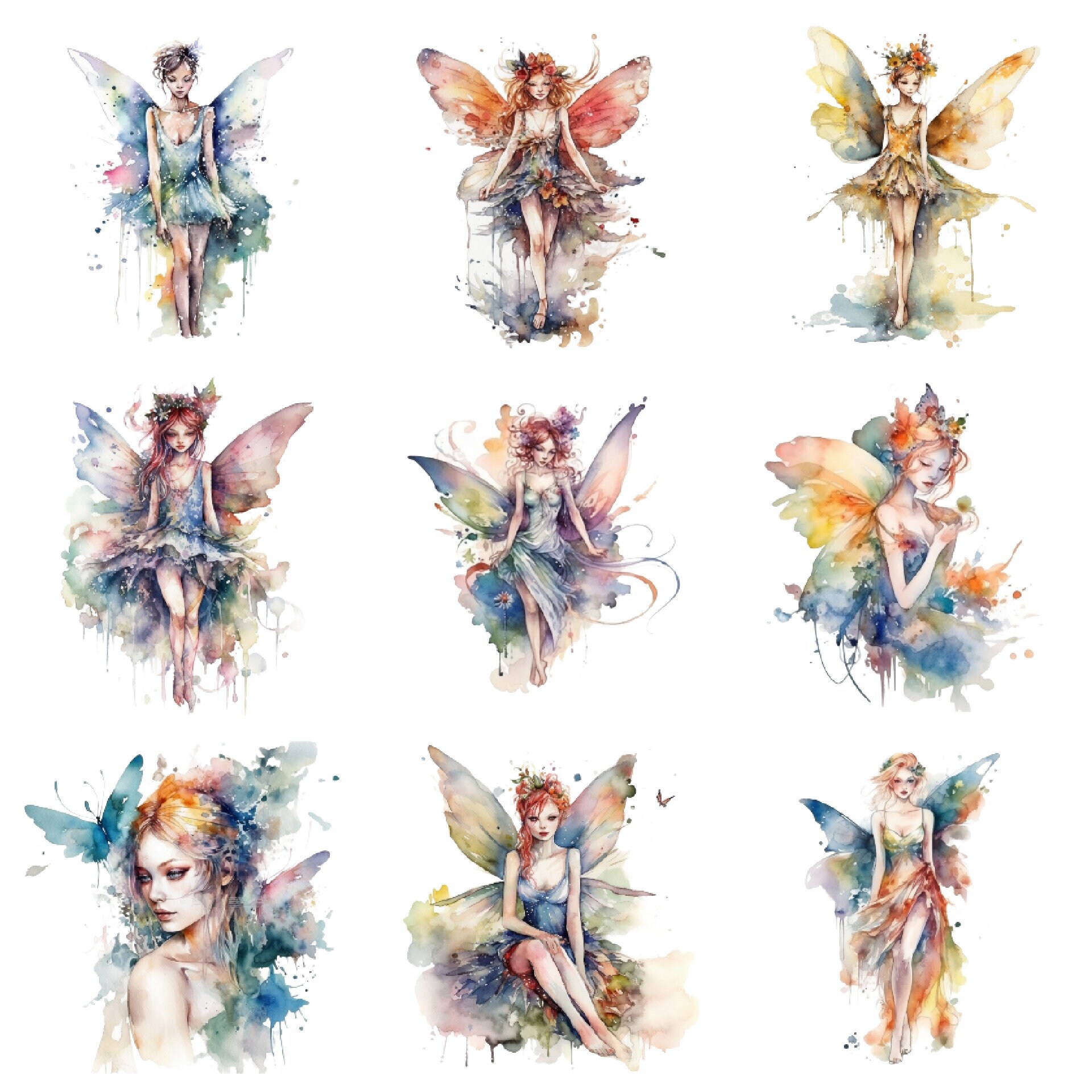 Watercolor Fairies Clipart, PNG Images, Transparent Background, Clipart ...
