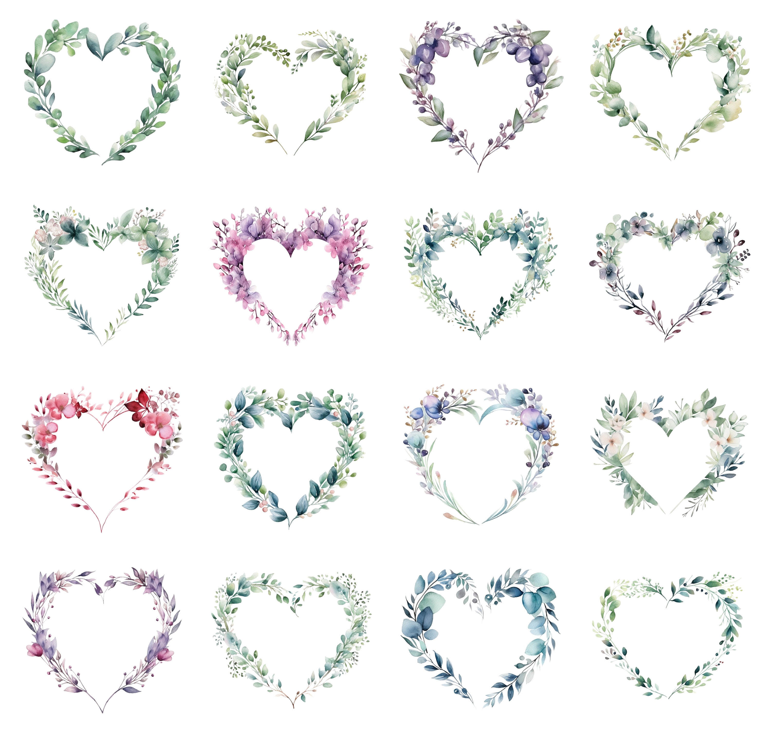 Watercolor Heart Frame Wedding Wedding Frame Transparent - Etsy