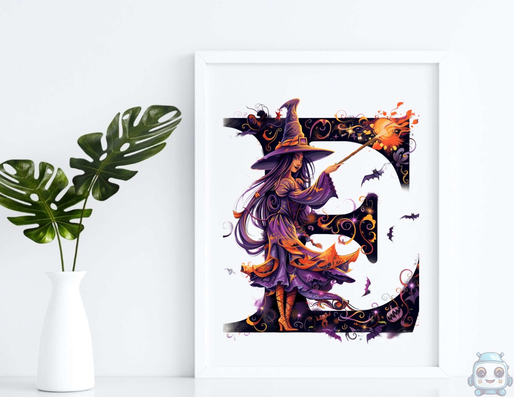 Halloween Witch Alphabet Watercolor Clipart, Halloween Clipart, PNG ...