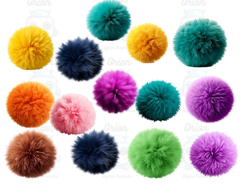 Pom-poms Clipart Pom Pom PNG Transparent Background - Etsy