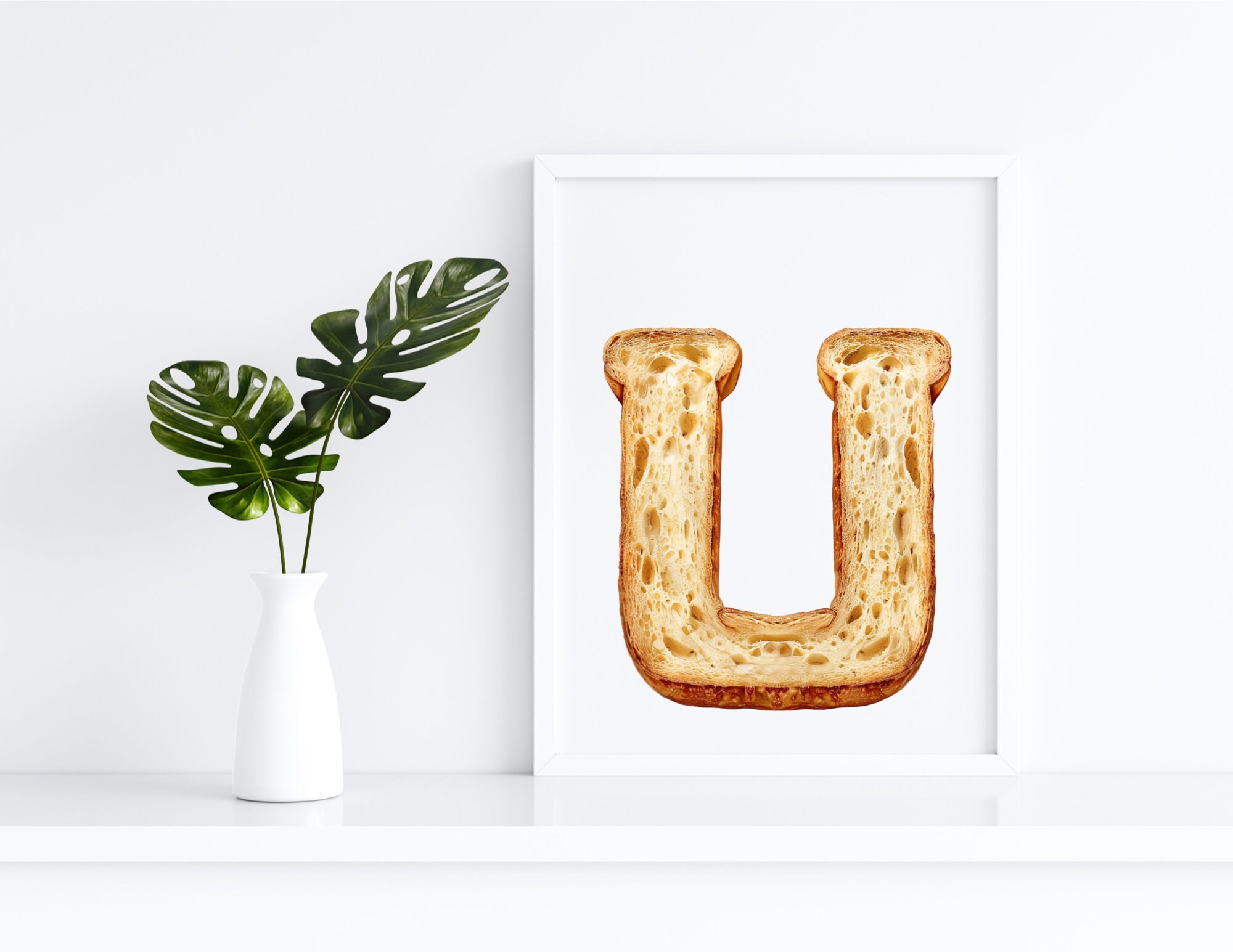 Watercolor Toast Alphabet Clipart, PNG Individual Images on Transparent ...