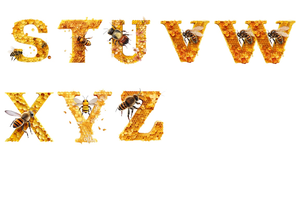 Honeycomb Alphabet, Letters Png, Alphabet Png, Instant Download for ...