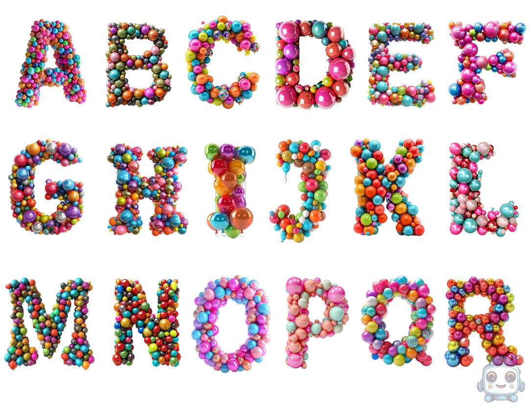 Balloons Alphabet Clipart, Balloons Letters, Transparent Background ...
