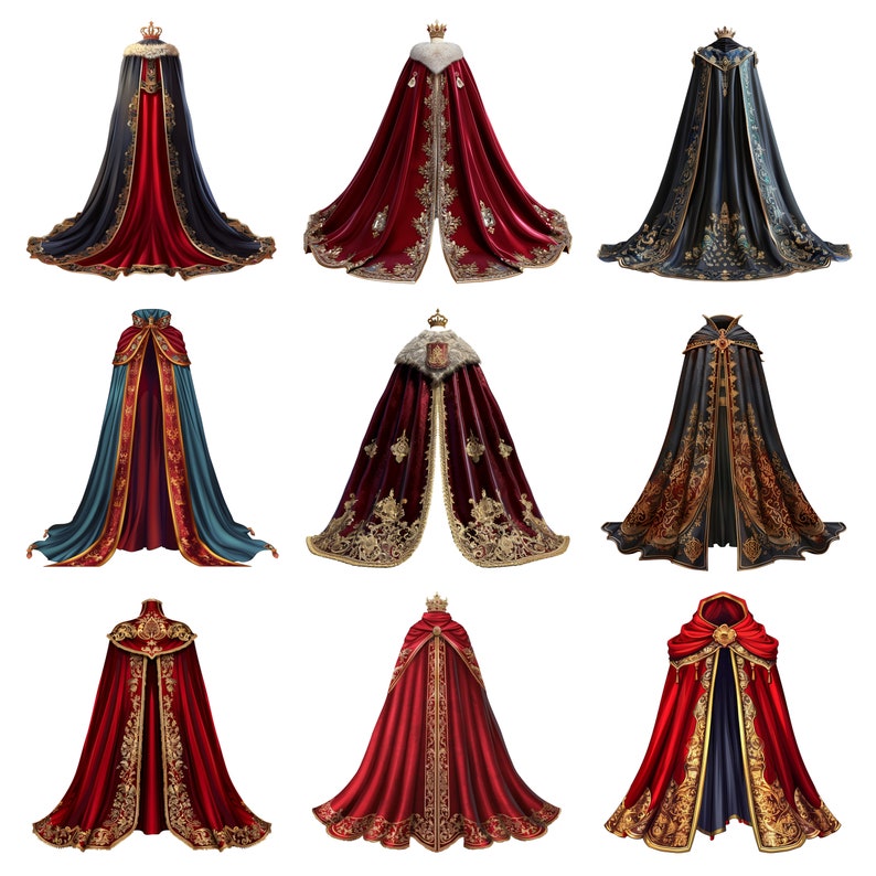 Royal Cape Clipart, Regal Clipart, PNG Individual Images on Transparent ...
