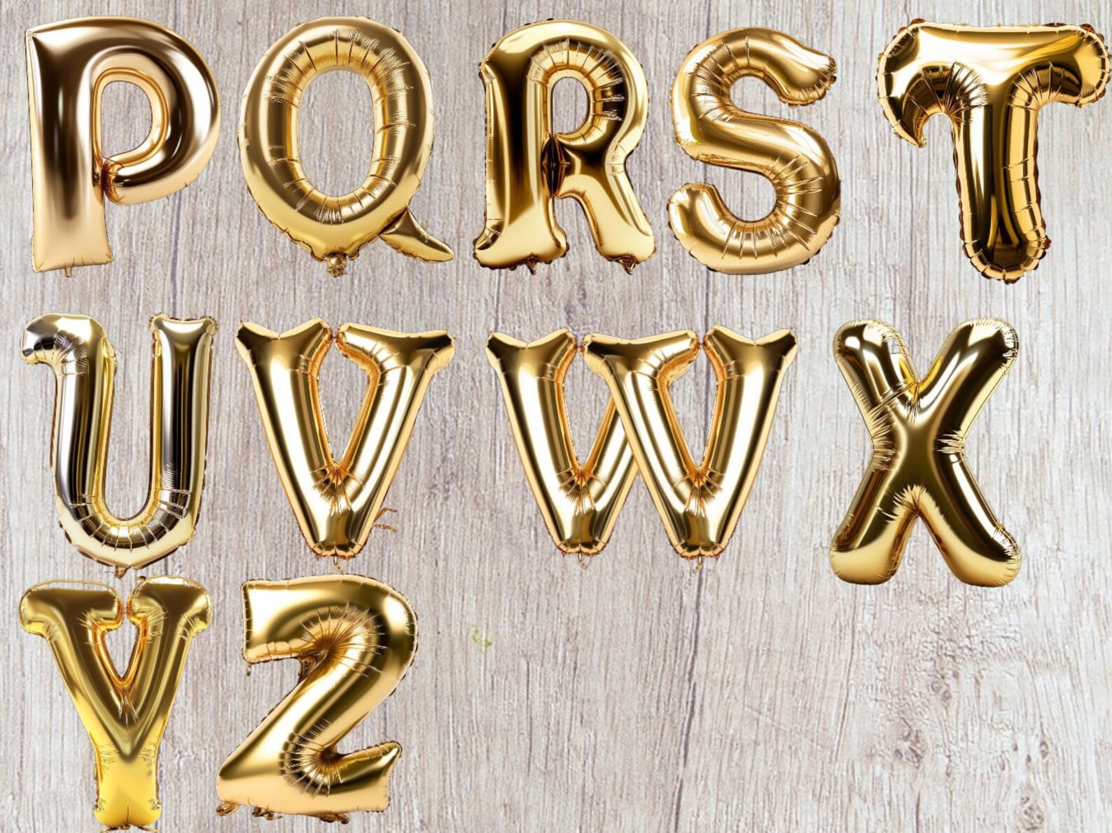 Gold Foil Balloon Alphabet Clip Art Digital Instant Download - Etsy