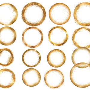 Gold Foil Glitter Round Frames Clipart, Logo Clipart, Logo Template ...