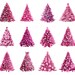 Clipart Pink Christmas Trees Clipart, PNG Digital Files on a ...