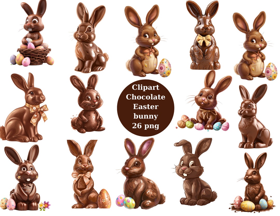 Clipart Chocolate Easter Bunny, in PNG for Commercial Use Instant ...