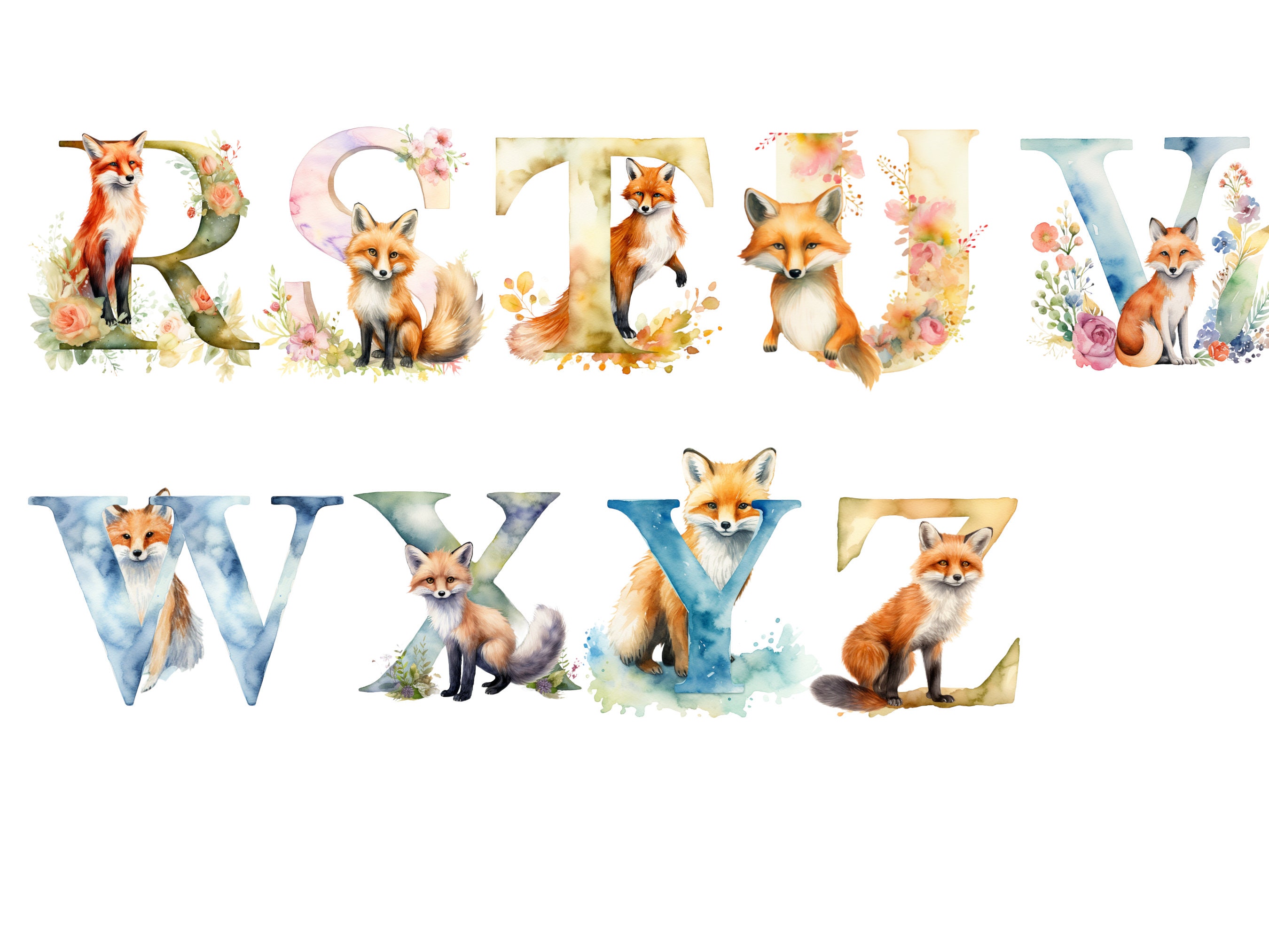 FOX Alphabet Letters Png Alphabet Png Instant Download for - Etsy