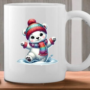 Christmas Polar Bear PNG Clipart, Cute Winter Bear Illustrations ...