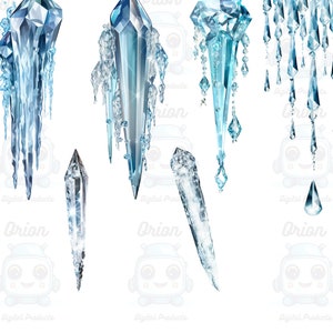 Icicles Clipart, Winter PNG, PNG Digital Files on a Transparent ...