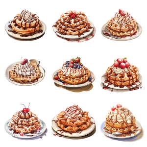 Funnel Cakes Clipart, Sweet Dessert PNG, Digital Files on Transparent ...