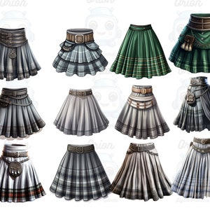 Kilts Clipart, Scottish Kilts, Scotland Clipart, PNG Digital Files on ...