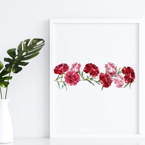 45 Carnation Borders Watercolor Clipart, Floral Clipart, PNG Digital ...