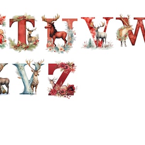 Reindeer Alphabet, Winter Alphabet, Christmas Alphabet Instant Download ...