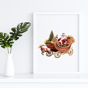 Clipart Santa's Sleigh , Christmas Png, Instant Download for Commercial ...