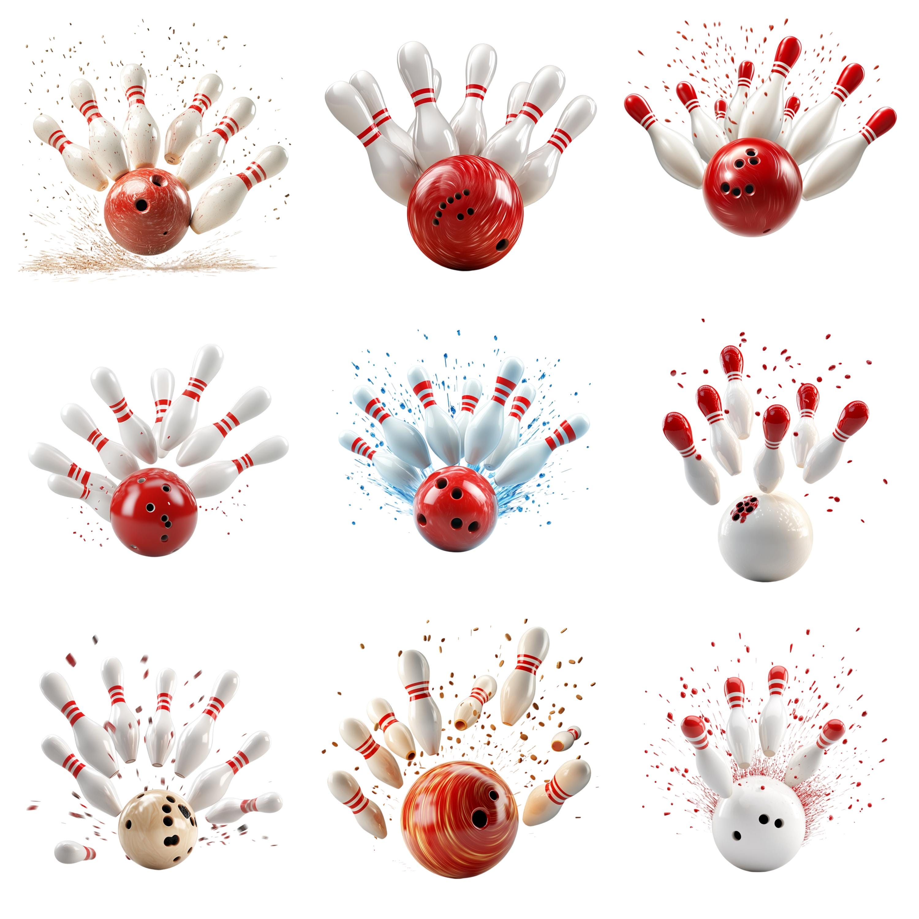 29 Bowling Clipart, PNG Individual Images on Transparent Background ...