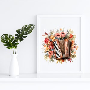 Watercolor Accordions Clipart, PNG Digital Files on Transparent ...