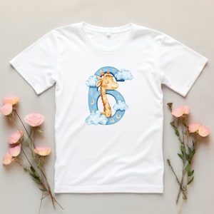 Watercolor Blue Giraffe Numbers Clipart, PNG Individual Images on ...