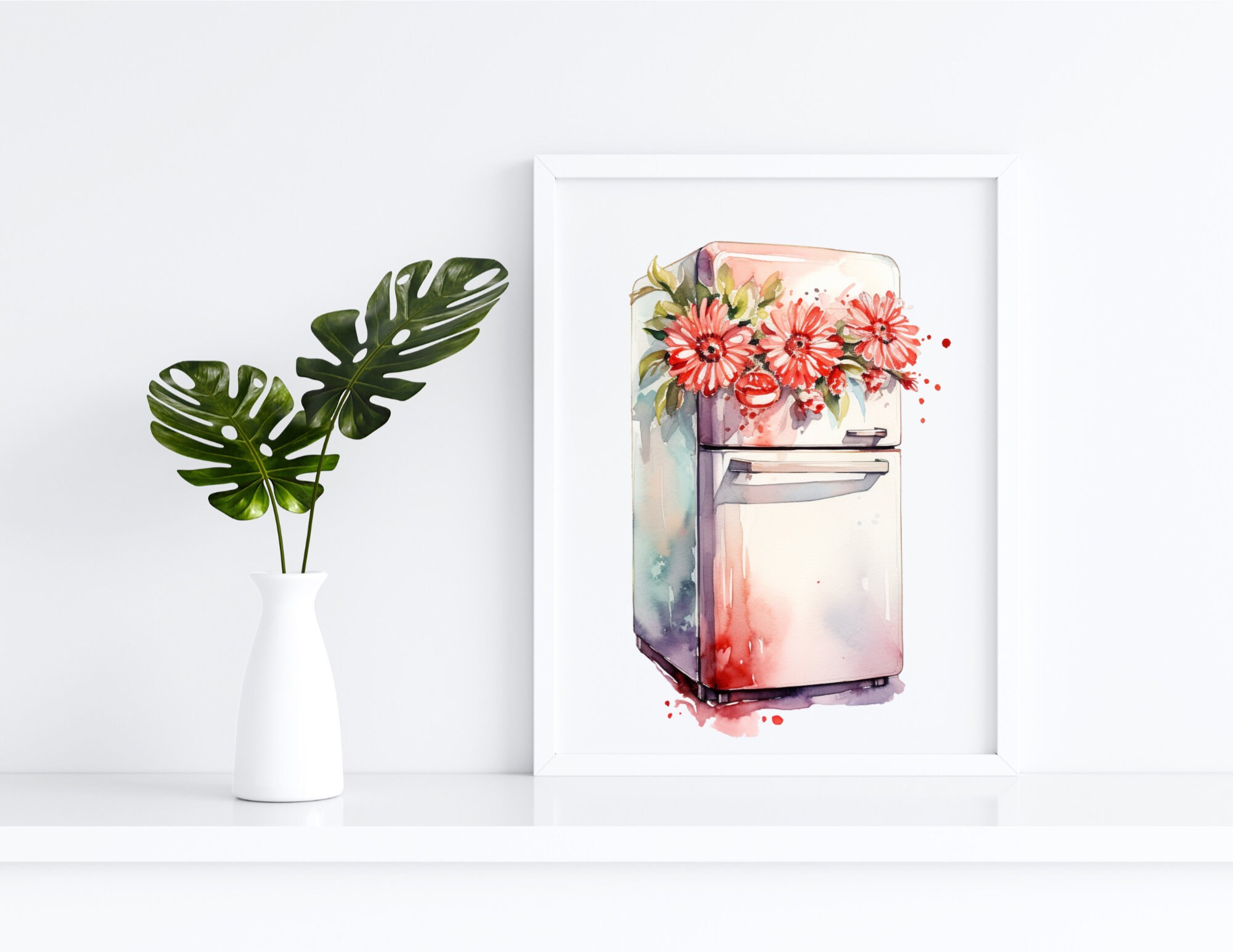 Watercolor Fridges Clipart PNG Digital Files on Transparent - Etsy