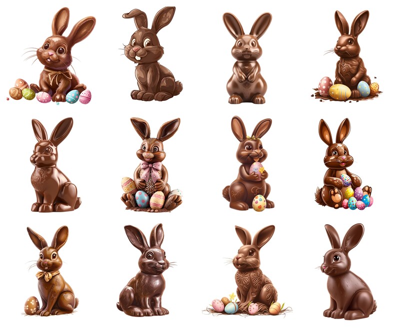 Clipart Chocolate Easter Bunny, in PNG for Commercial Use Instant ...