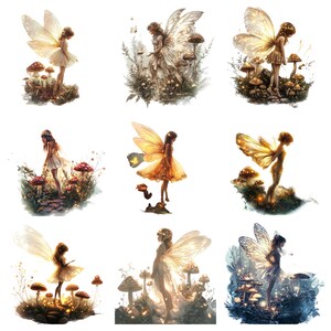 16 Fantasy Glowing Fairies Clipart, Fantasy Clipart, PNG Individual ...