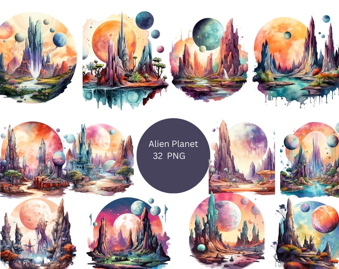 Alien Planet Clipart Vector Graphic Svg Png Jpg Eps Outer Space - Etsy ...