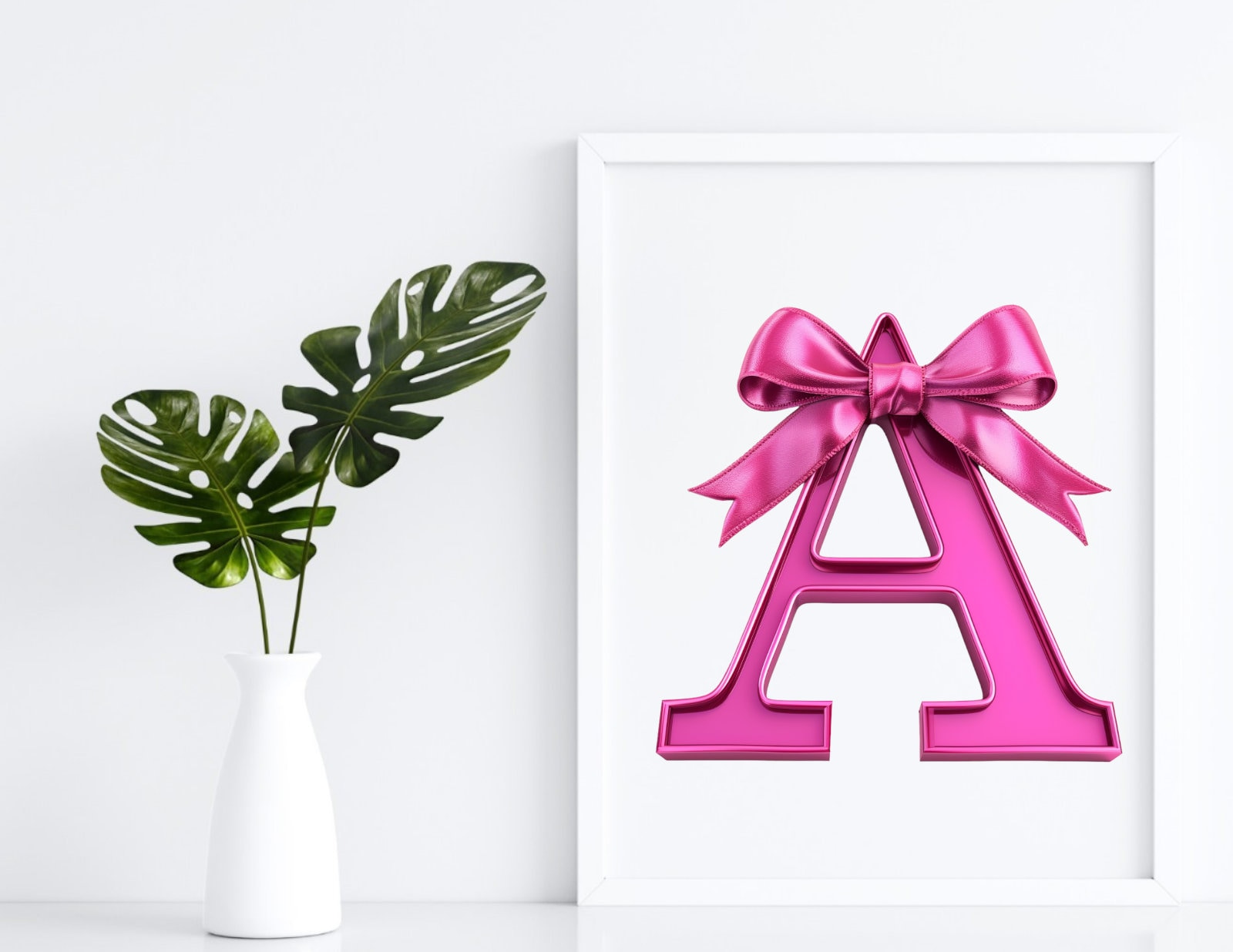 Pink Bow Alphabet, Bow Letter Instant Download for Commercial Use, High ...