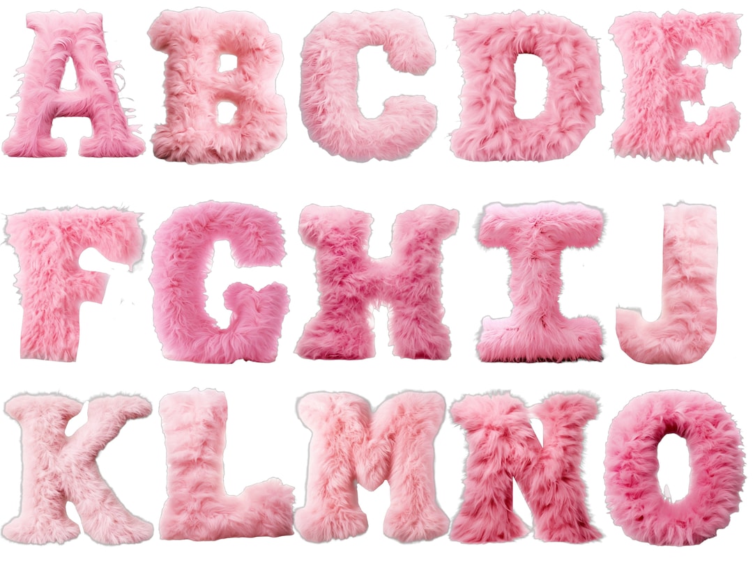 Pink Fluffy Alphabet, Transparent Background, High Quality, Clipart ...